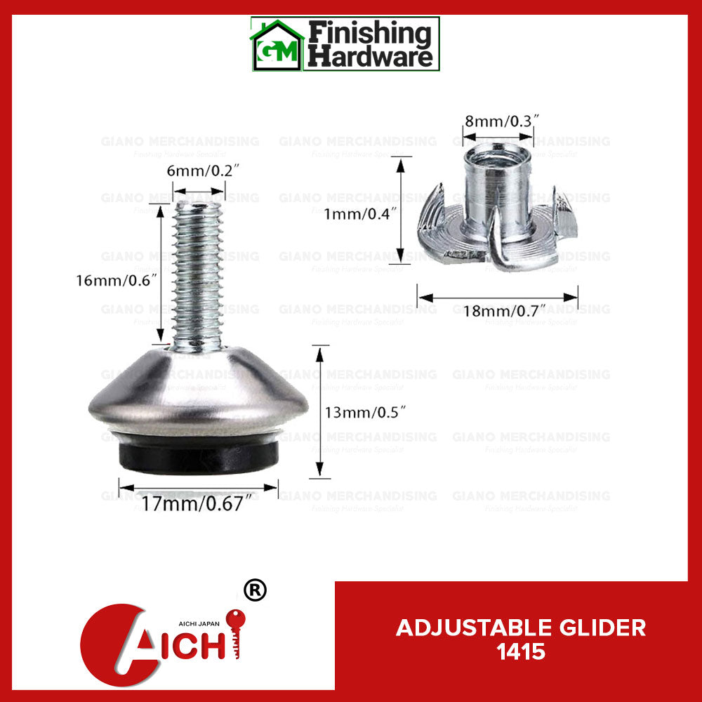 Adjustable Glider 1415 (12pcs/pack) – GM Finishing Hardware