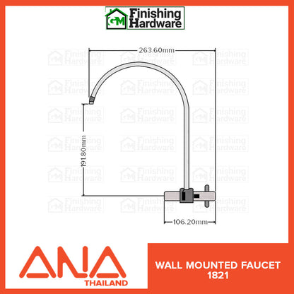 Ana Wall Mounted Faucet 1821 – GM Finishing Hardware