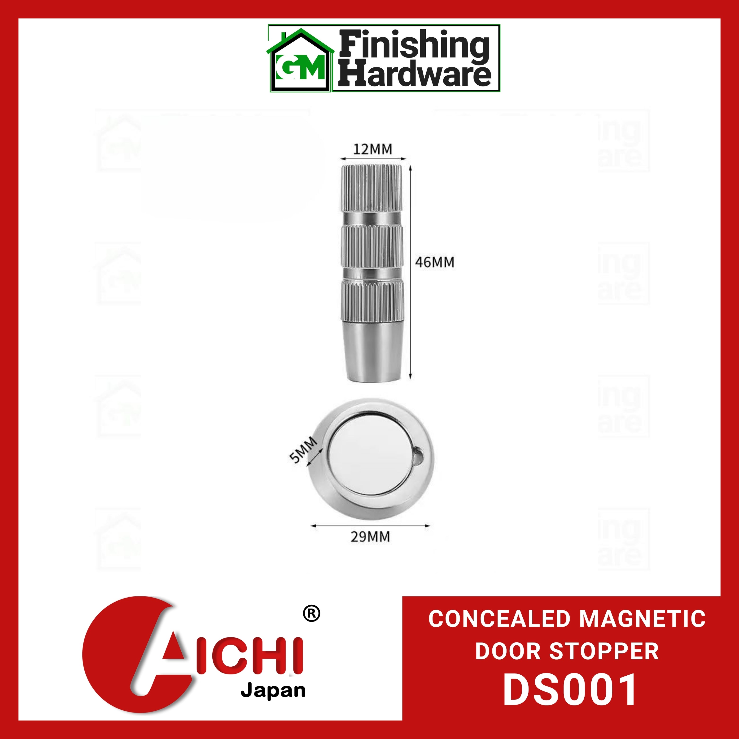 Concealed Magnetic Door Stopper DS001 – GM Finishing Hardware