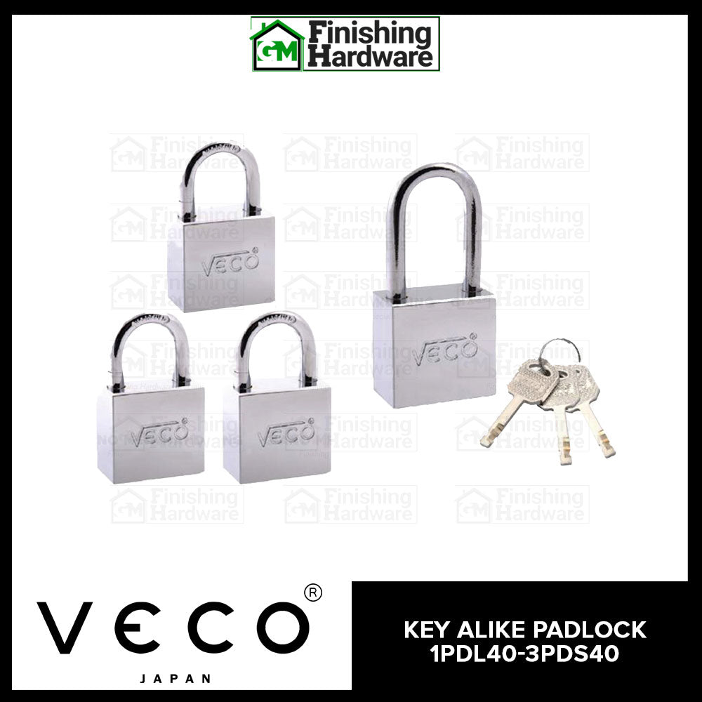 Veco Key Alike Padlock 1PDL40-3PDS40 – GM Finishing Hardware
