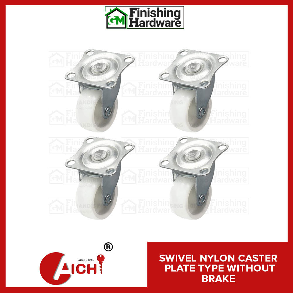 Nylon Caster Plate Type without Brake – GM Finishing Hardware